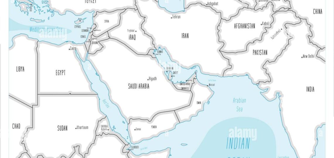 Middle East Printable Map - Printable Templates Hub